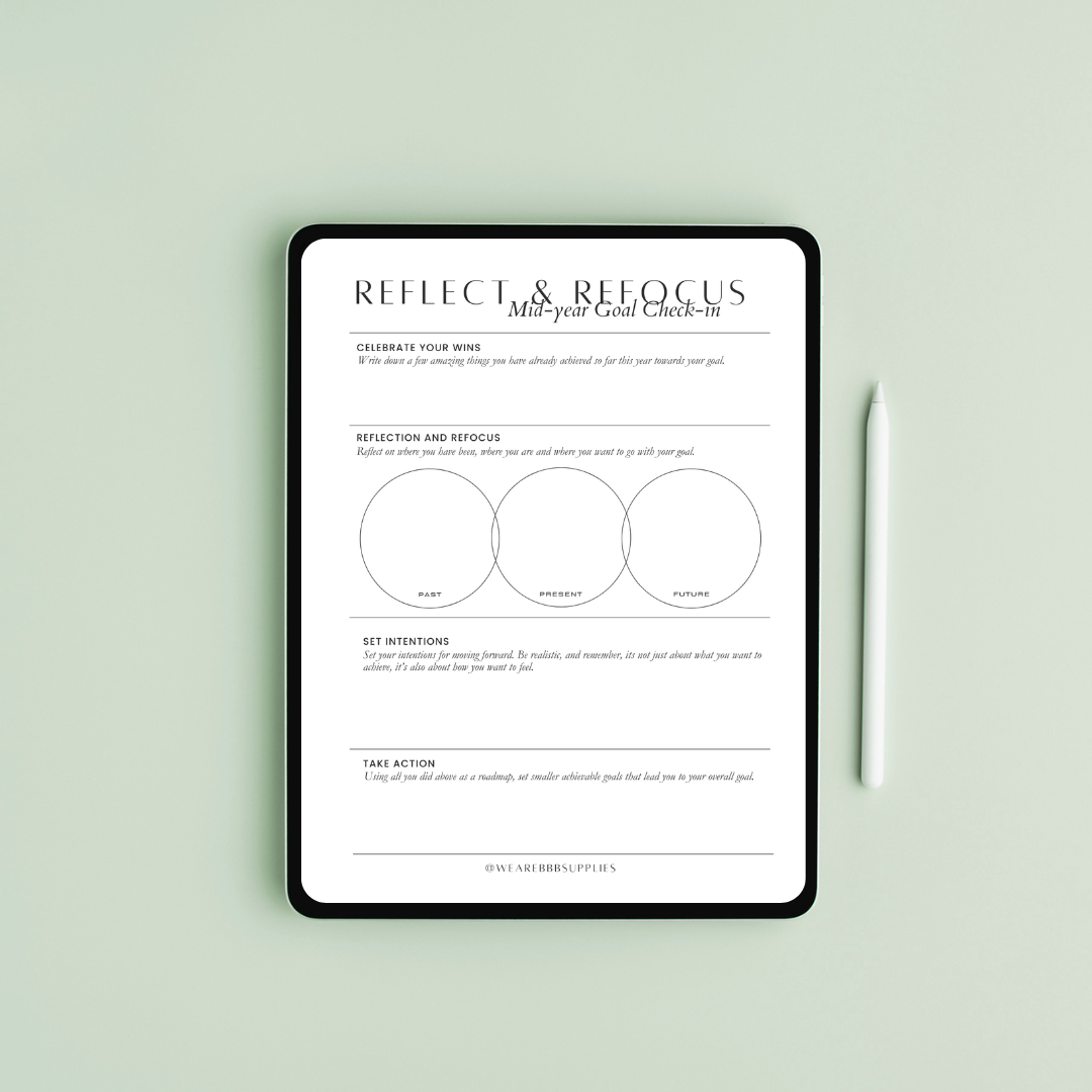 Reflect and Refocus Goal Check-in | Free PDF Download | BBB Supplies