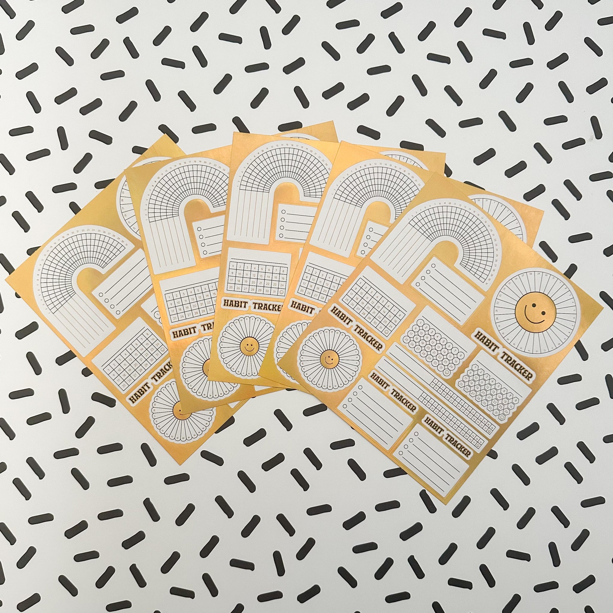 Gold Foil Habit Tracker Sticker Sheets | BUJO Supplies | BBB Supplies