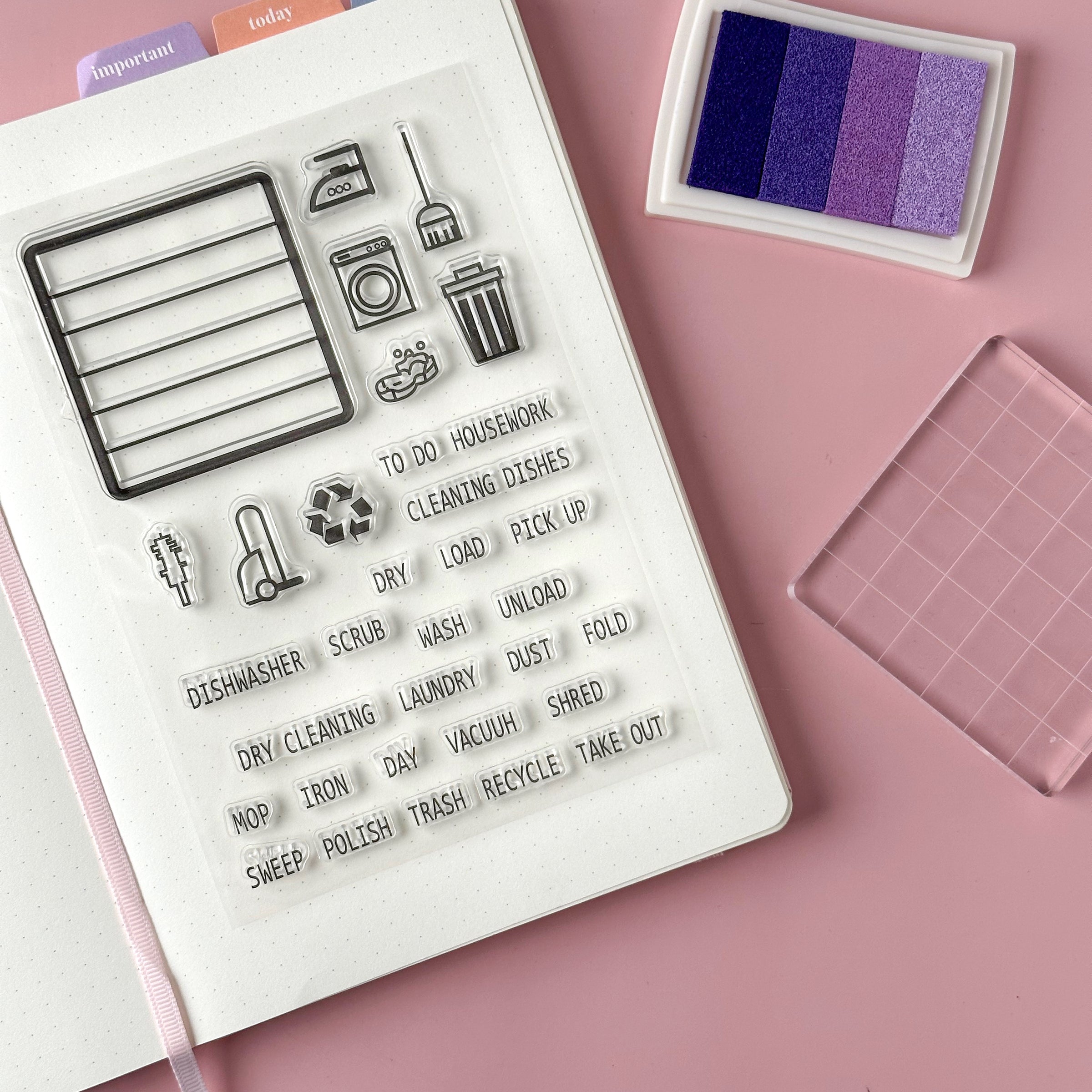 Housework & Chores Icon Stamps | Planner Stamps | BBB Supplies