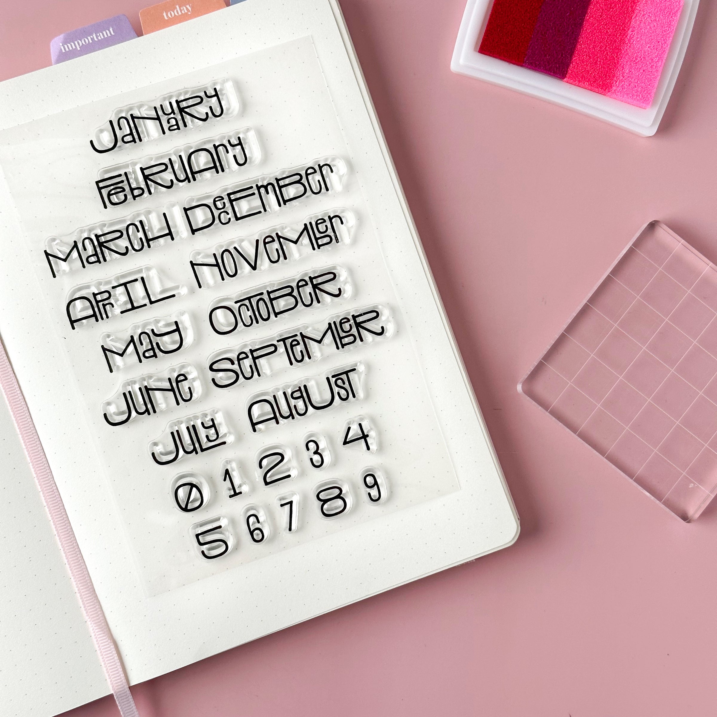 Modern Font Monthly Stamps | Planner Stamps | BBB Supplies
