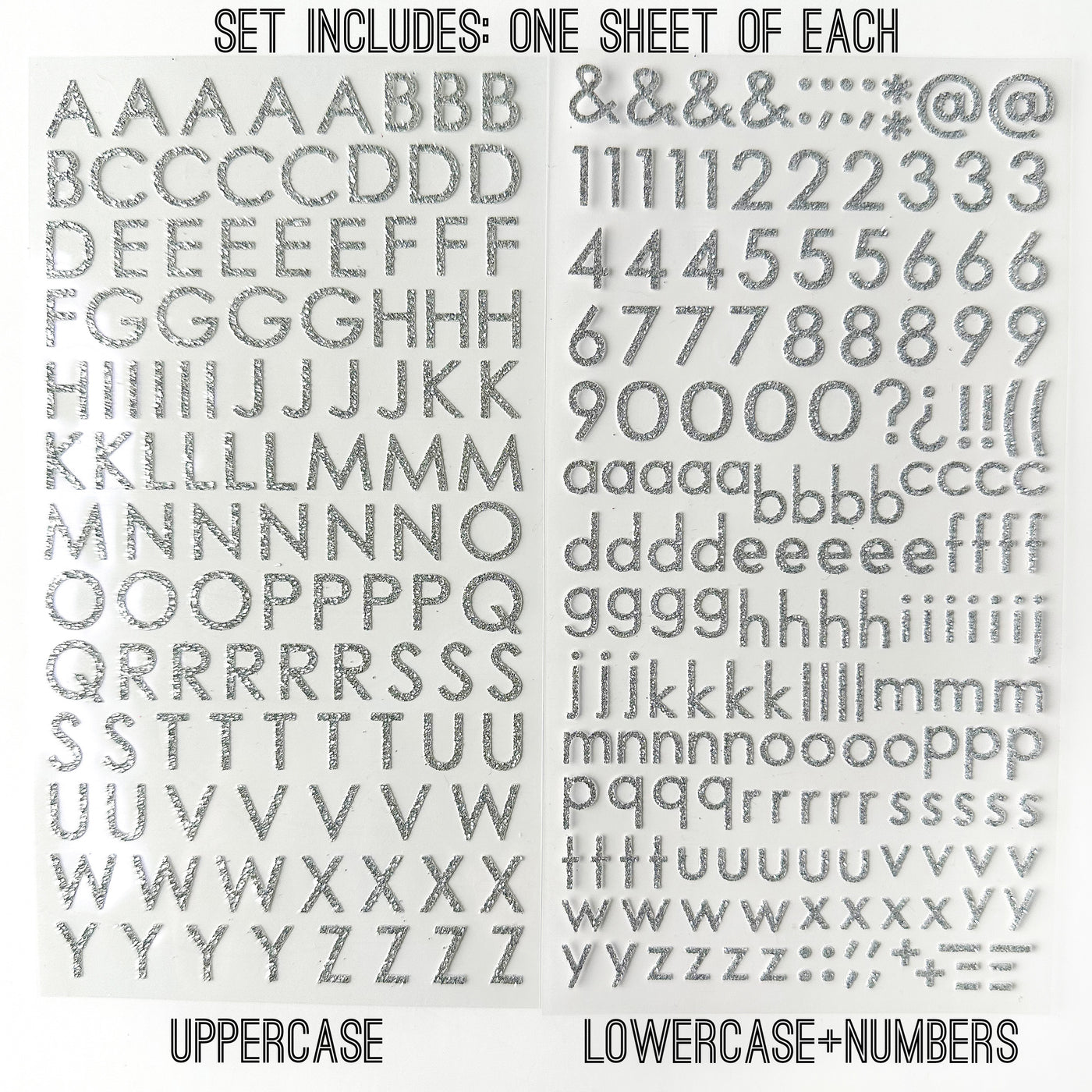 Silver Glitter Sticker Letters | Planner Supplies | BBB Supplies