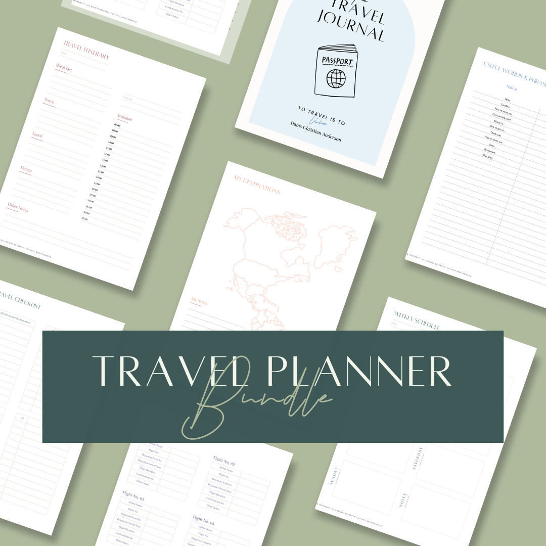 Stylish Travel Planner Journal | PDF Printable Download | BBB Supplies