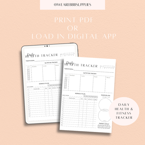 Simple Daily Health and Fitness Tracker | PDF Download | BBB Supplies