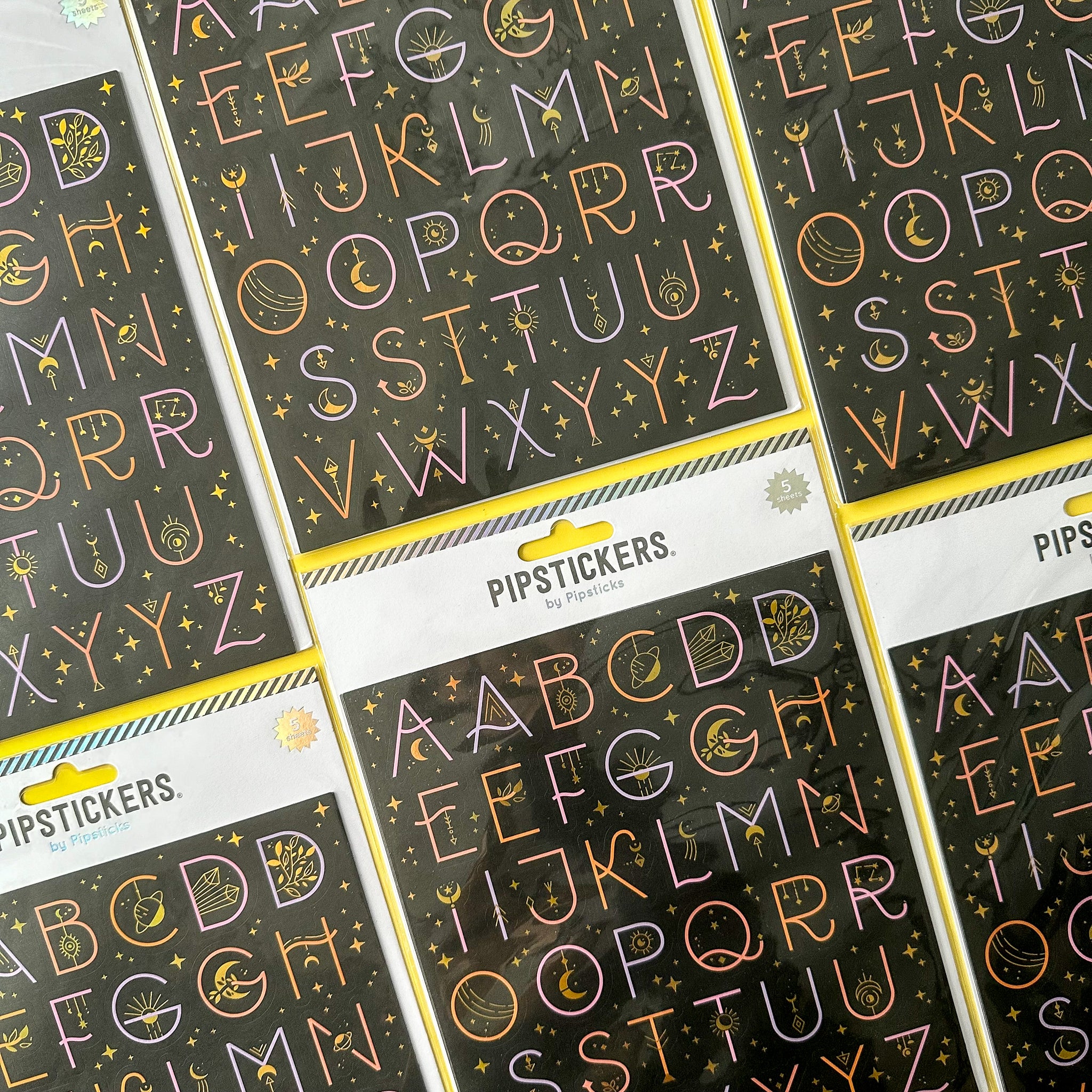 Celestial Moon & Stars Letters Stickers | BUJO Supplies | BBB Supplies
