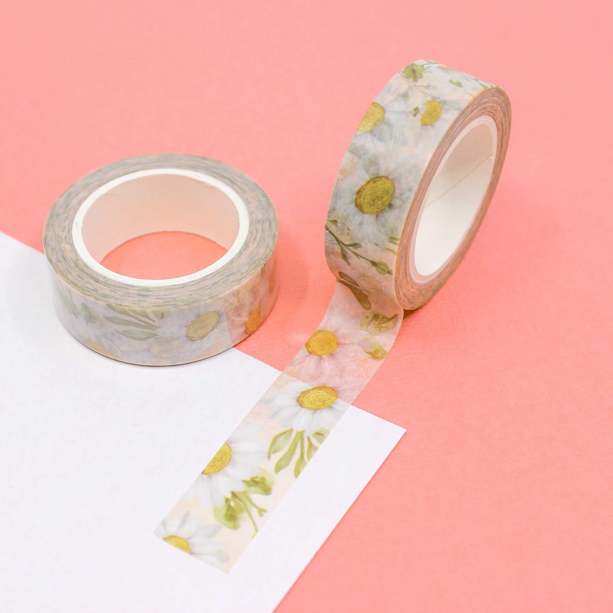 Soft Pink Daisy Flower Washi | Planner Tapes | BBB Supplies Craft Shop